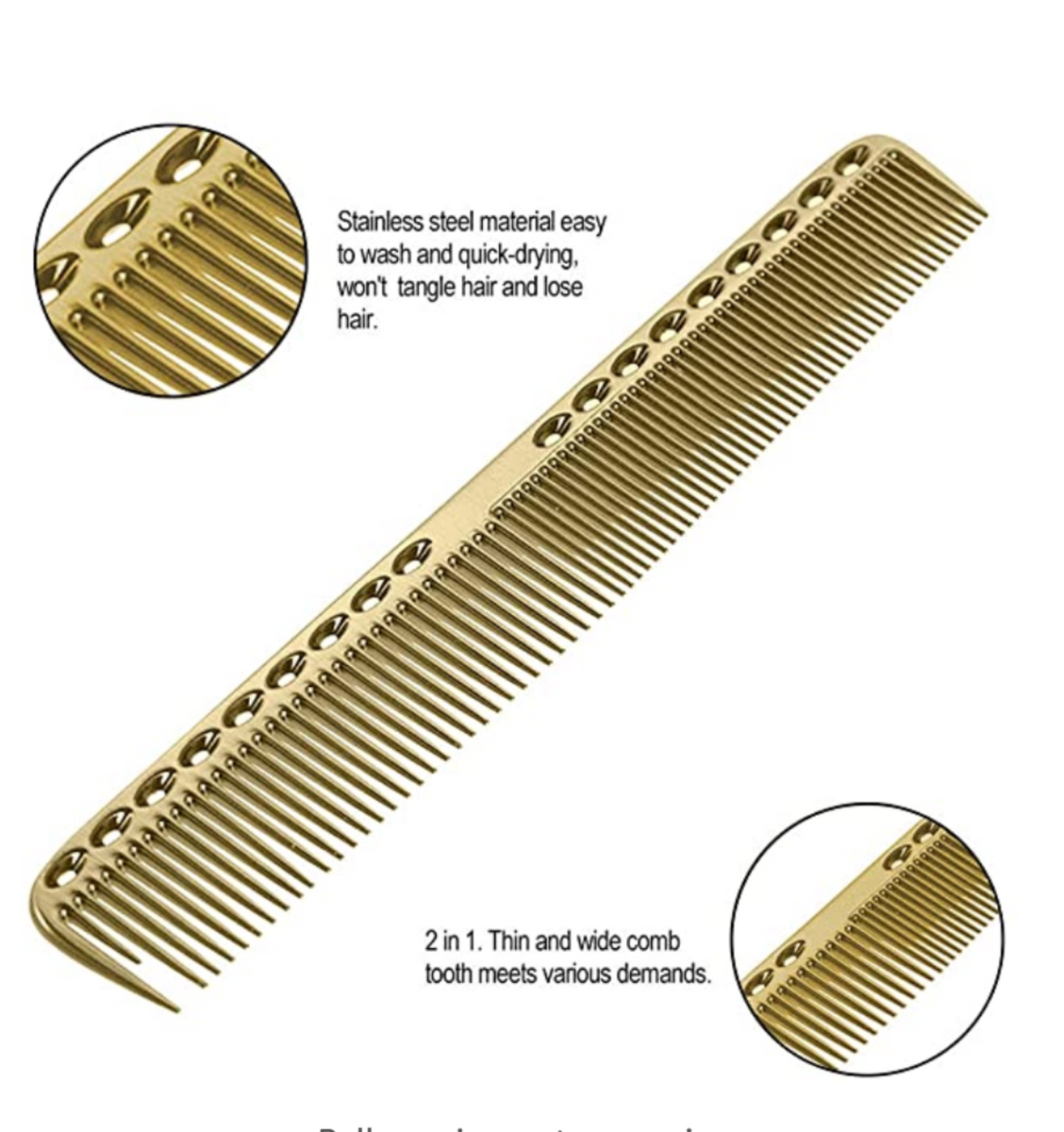 Gold Nova Metal Comb – BARBERNOVA